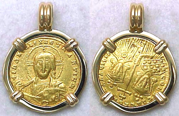 Byzantine Gold Solidus Relgious Coin Jewelry, Gold Solidus Relgious ...